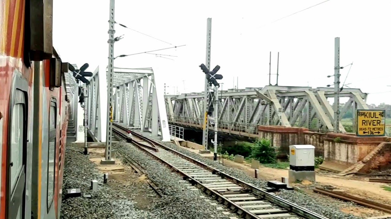 Brahmaputra Mail Crossing through New Kiul Bridge after Commissioning ...