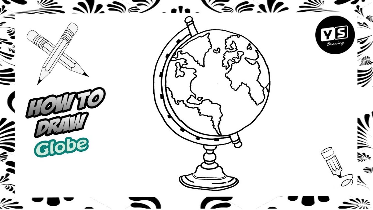 How to draw Globe - YouTube