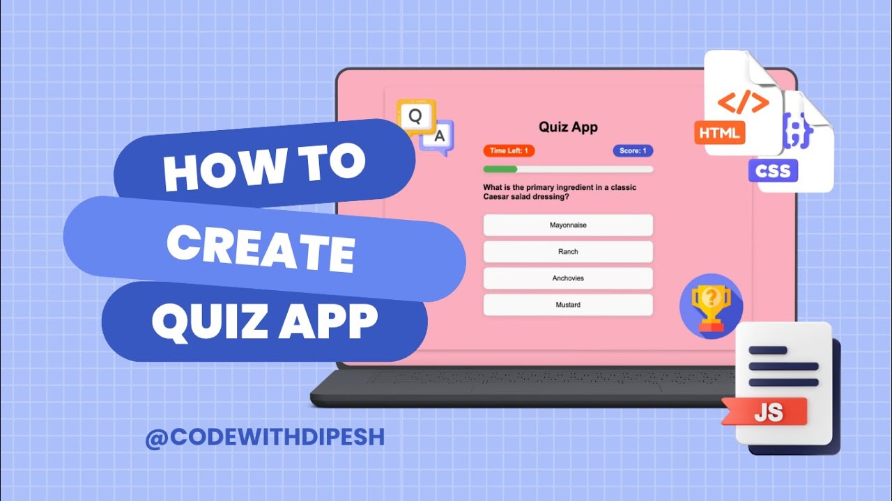 Build a Quiz App with HTML, CSS, and JavaScript | Step-by-Step Tutorial ...