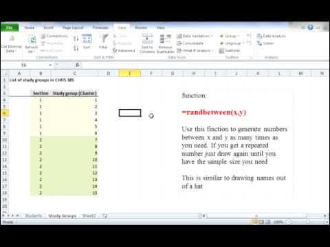 Cluster Sampling using Excel - YouTube