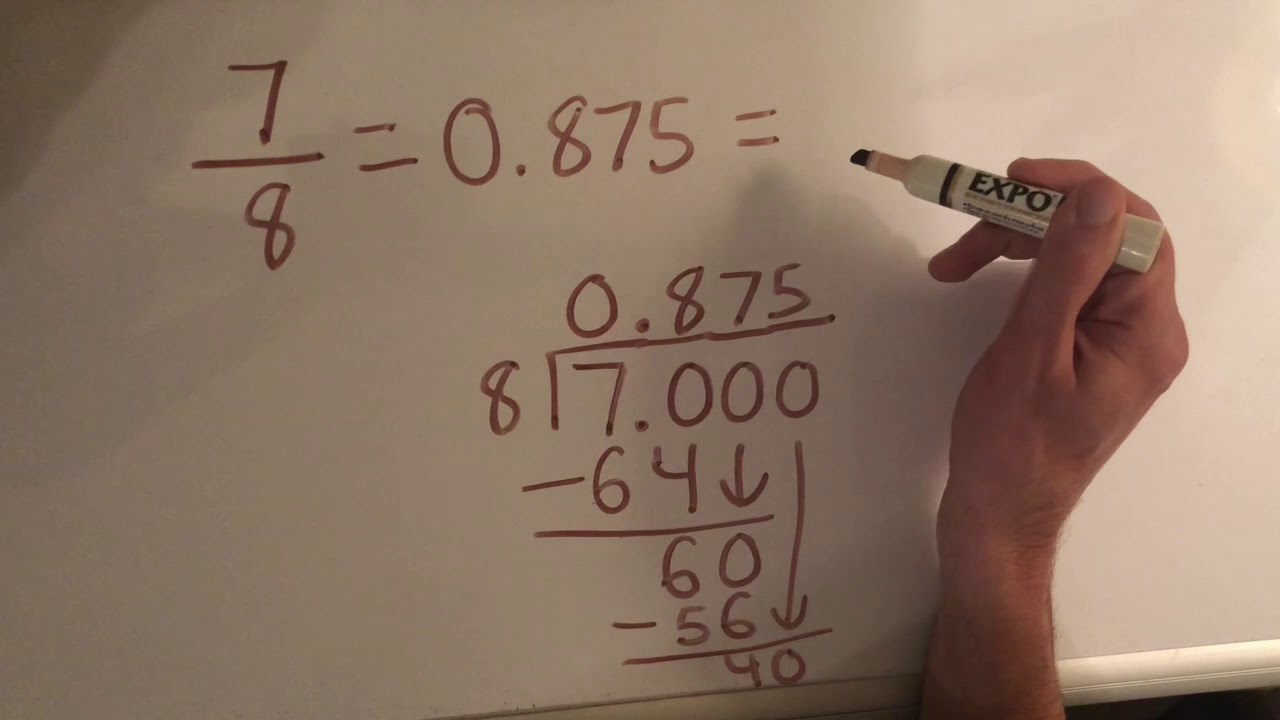 7.2 Fractions, Decimals, and Percents - YouTube