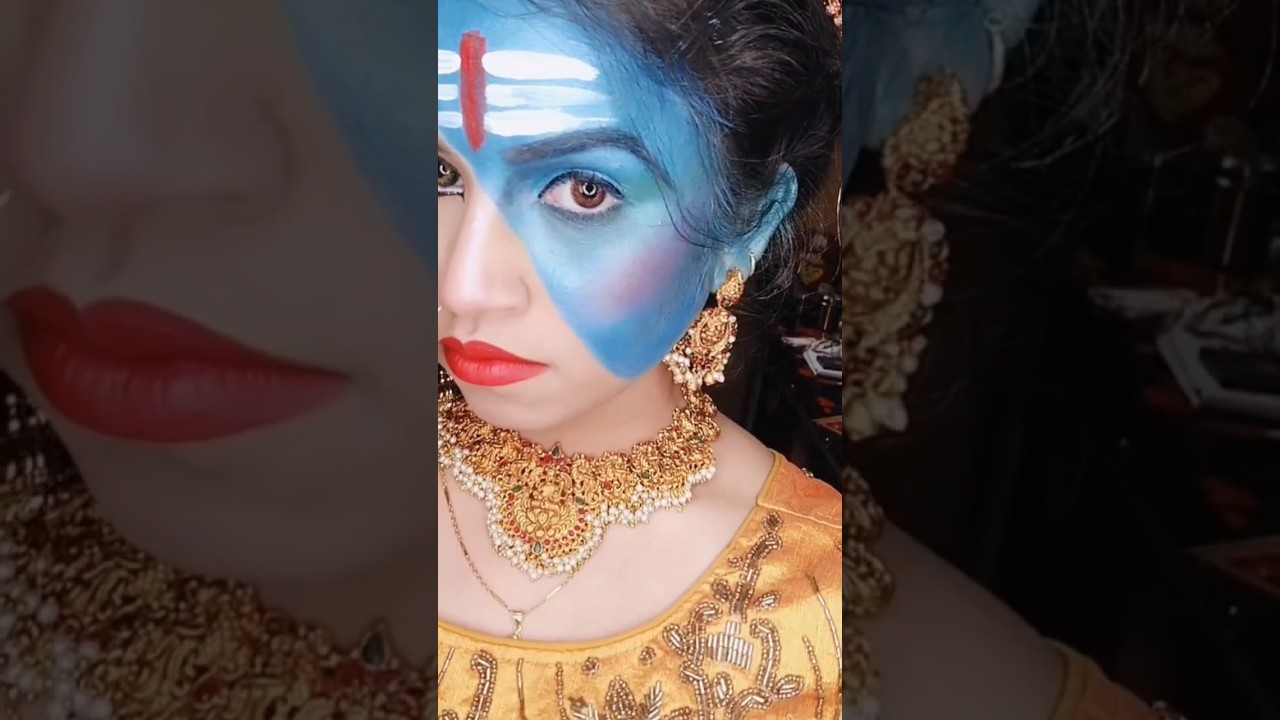 Shiv parvati Makeup look 🙏🙏...God Makeup video 🙏🙏💄#shorts #short # ...
