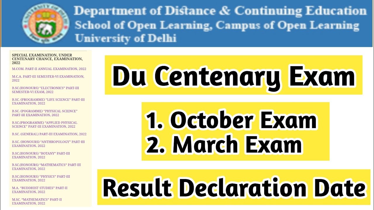 Du Centenary Exam 2023 Results Date | Ran2goal (DU SOL) #du #dusol # ...
