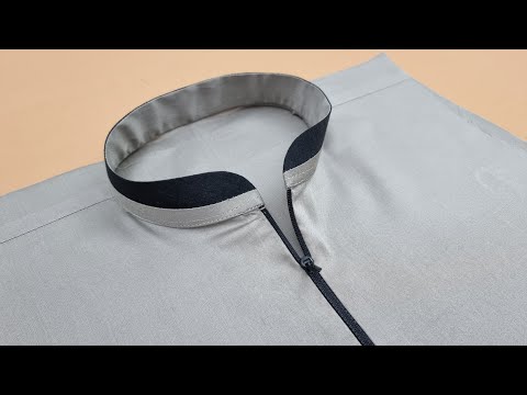 Unique and Simple Round Collar with Zip Kurti Neck Design Cutting and Stitching