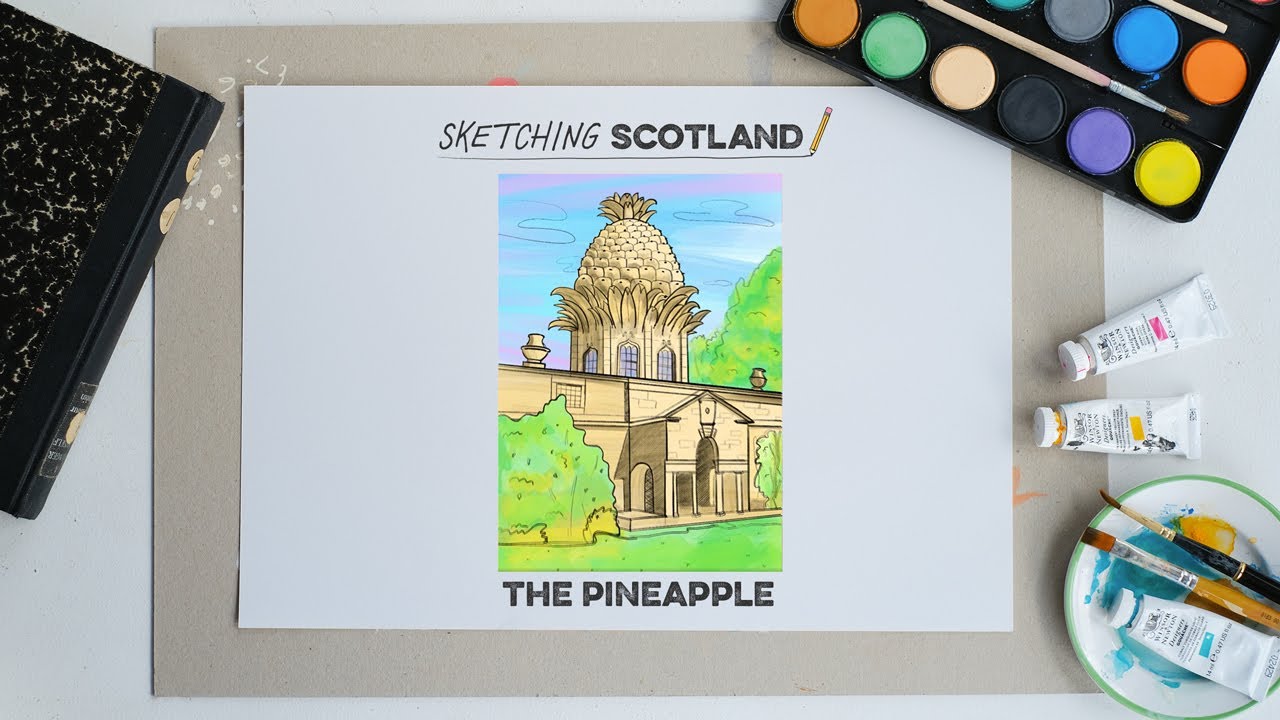 Sketching Scotland - Drawing The Pineapple Landmark - Ep.9 - YouTube