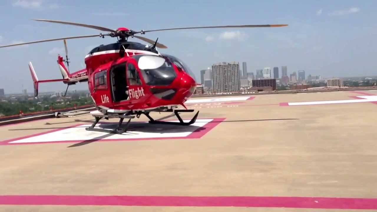 Memorial Hermann Life Flight returning to Heliport from filling up with ...