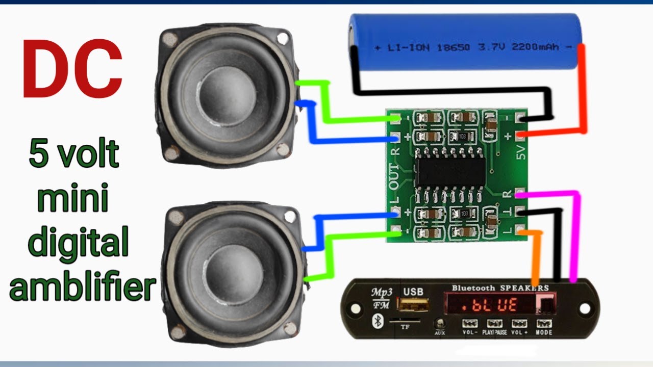 How to make dc 5v digital mini amblifier | audio stereo | KAR Tech ...