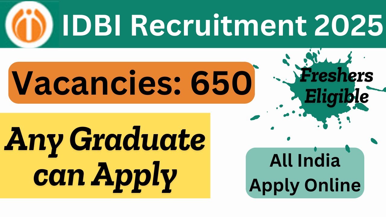IDBI JAM Notification 2025 | IDBI Bank Recruitment 2025 | IDBI PGDBF Notification 2025 - YouTube