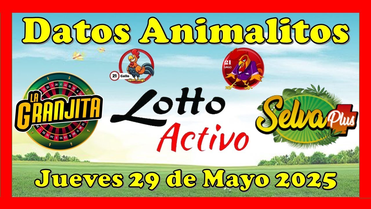 🎯 Datos Lotto Activo, La Granjita y Selva Plus para hoy 29 Mayo 2025 🎯 ...