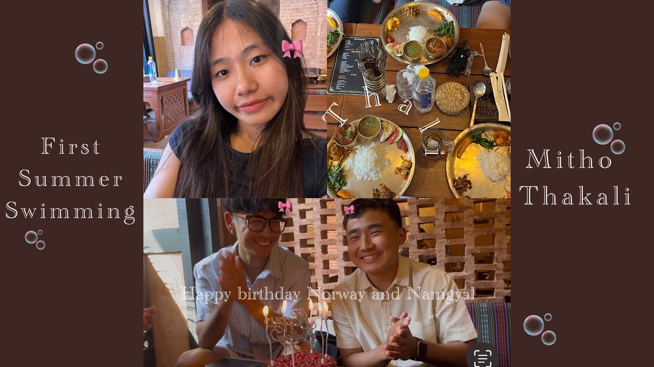 Swimming || Birthday celebration || mitho thakali|| Tibetan vlog - YouTube
