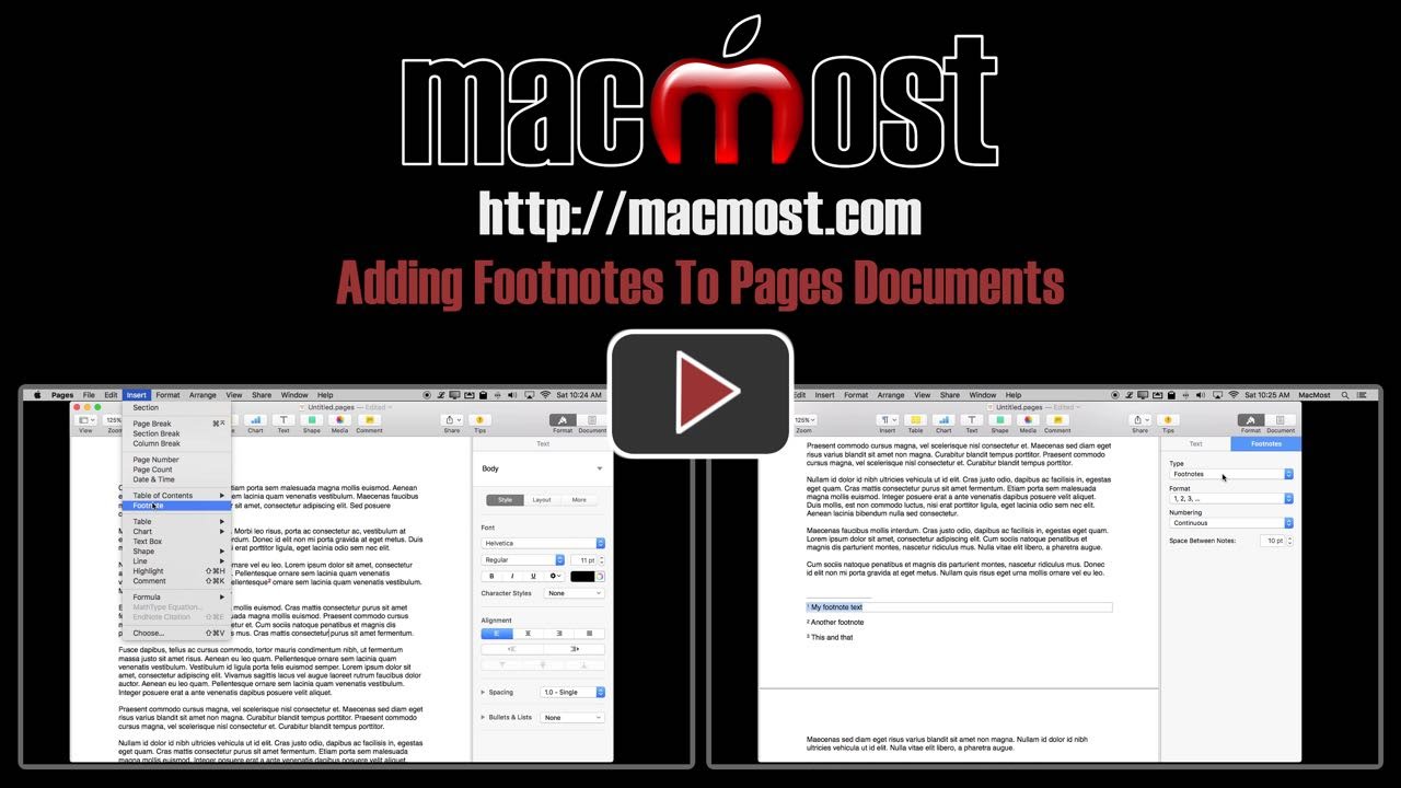 Adding Footnotes To Pages Documents (#1183) - YouTube