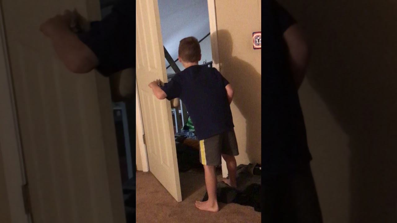 Scary ghost slams doors shut and open and puts a whole in a wall - YouTube