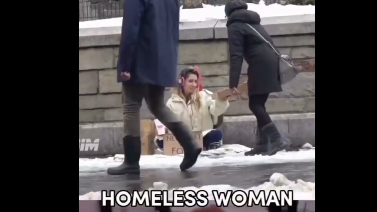 Homeless women vs homeless man - YouTube