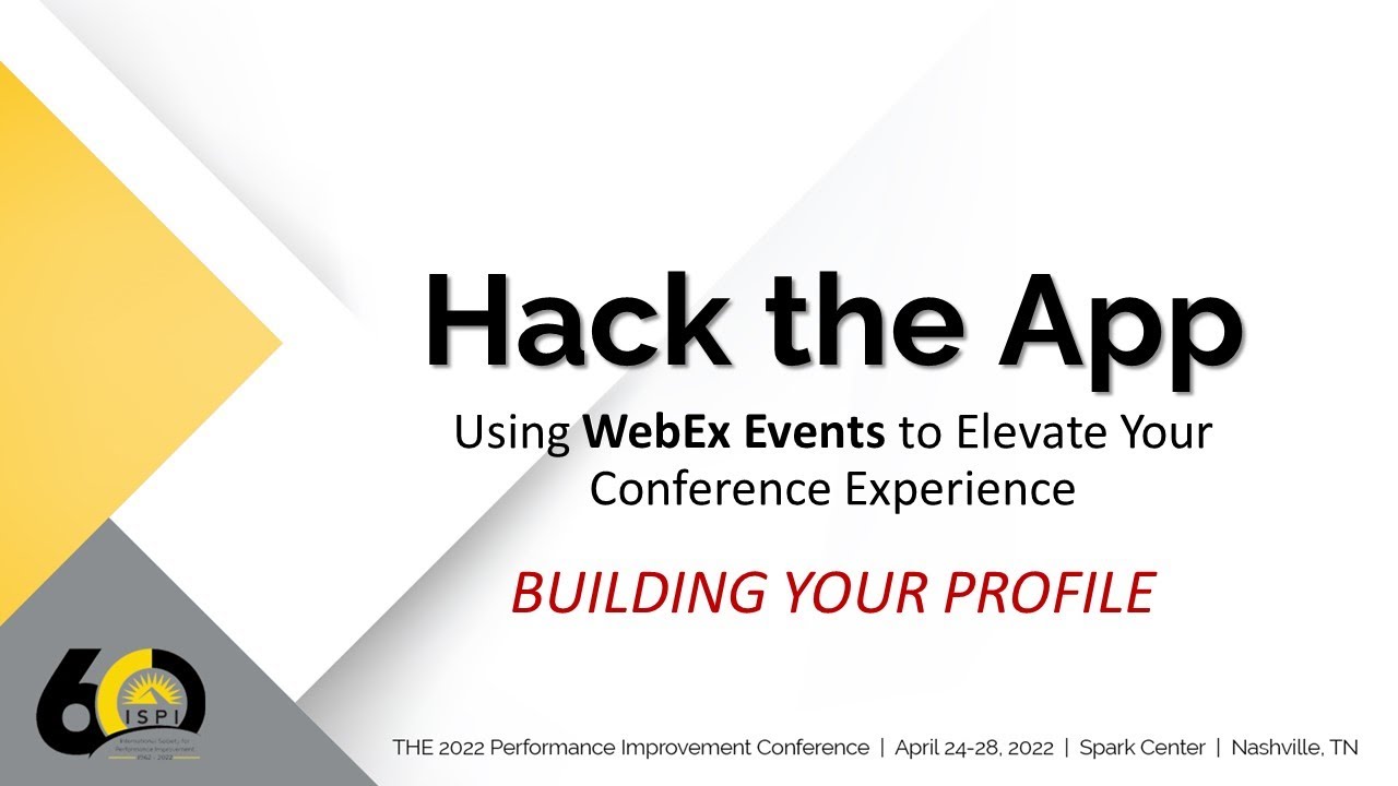 Getting Started with WebEx Events - Building Your Profile and ...