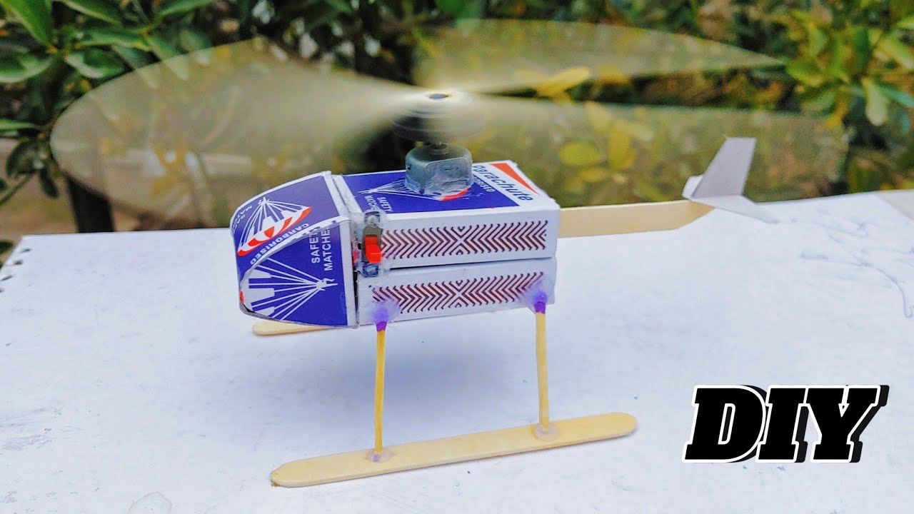 How To Make Mini Helicopter, Flying, Working Model, DIY Project with dc ...