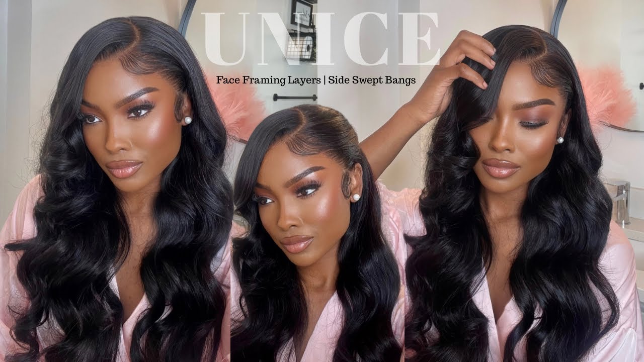 Glueless LooseWave Face-Framing Layers & Side-Swept Bangs Wig Ft UNice ...