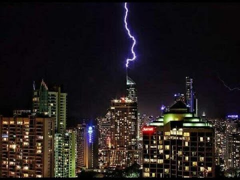 Lightning Striking the Q1 - YouTube