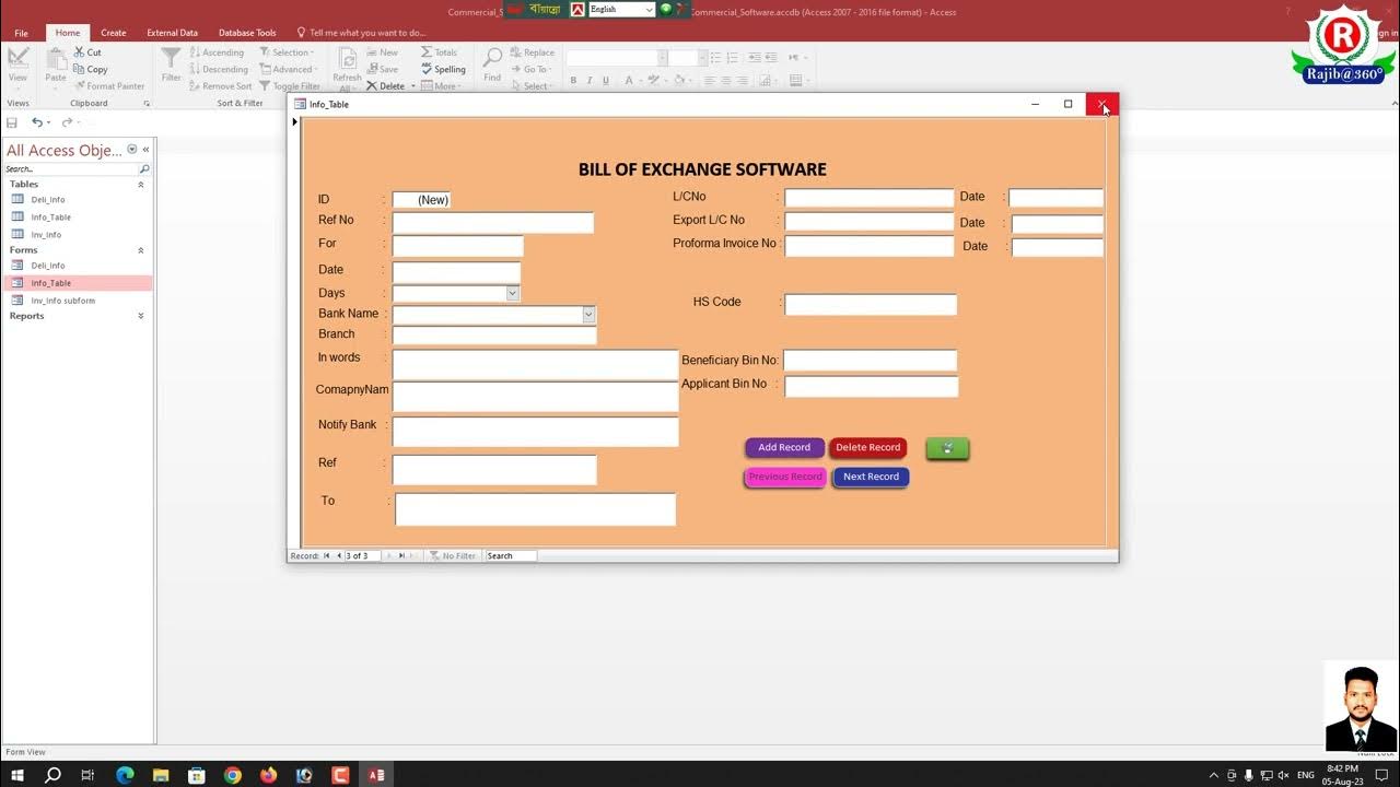 Commercial Document Software in Microsoft Access. Demo Bangla Tutorials Channel. - YouTube