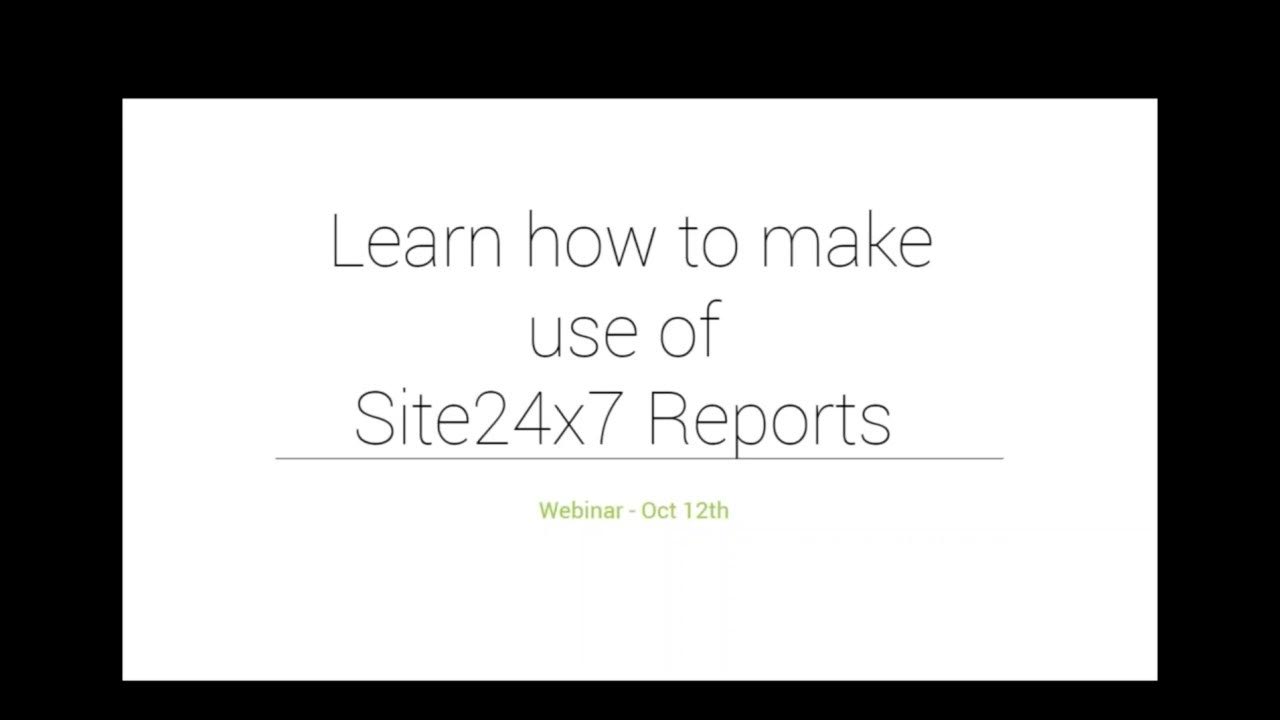 Learn how to make use of Site24x7 Reports - YouTube