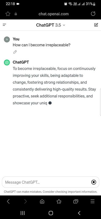 ASK CHATGPT -" How can I become a irreplaceable ?" - YouTube