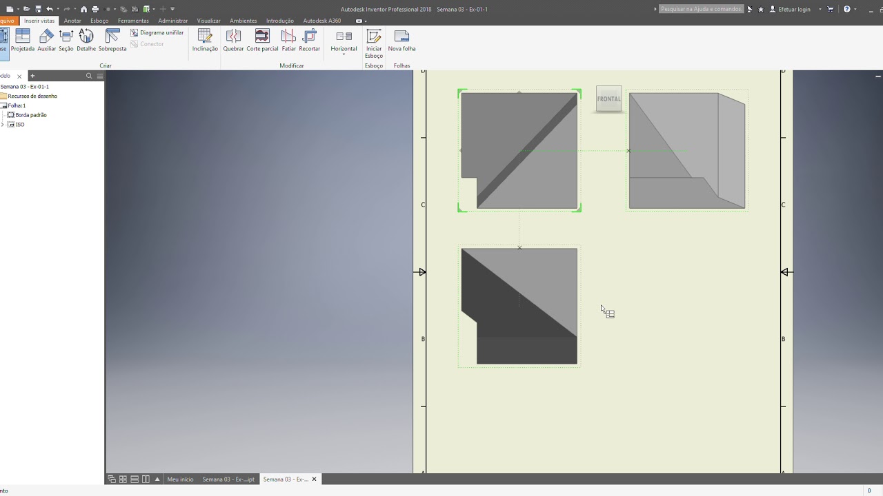 Autodesk Inventor Professional 2018 Semana 03 Ex 01 ipt - YouTube