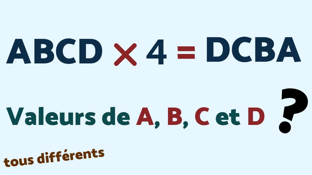 ABCD × 4 = DCBA 🤨 - YouTube