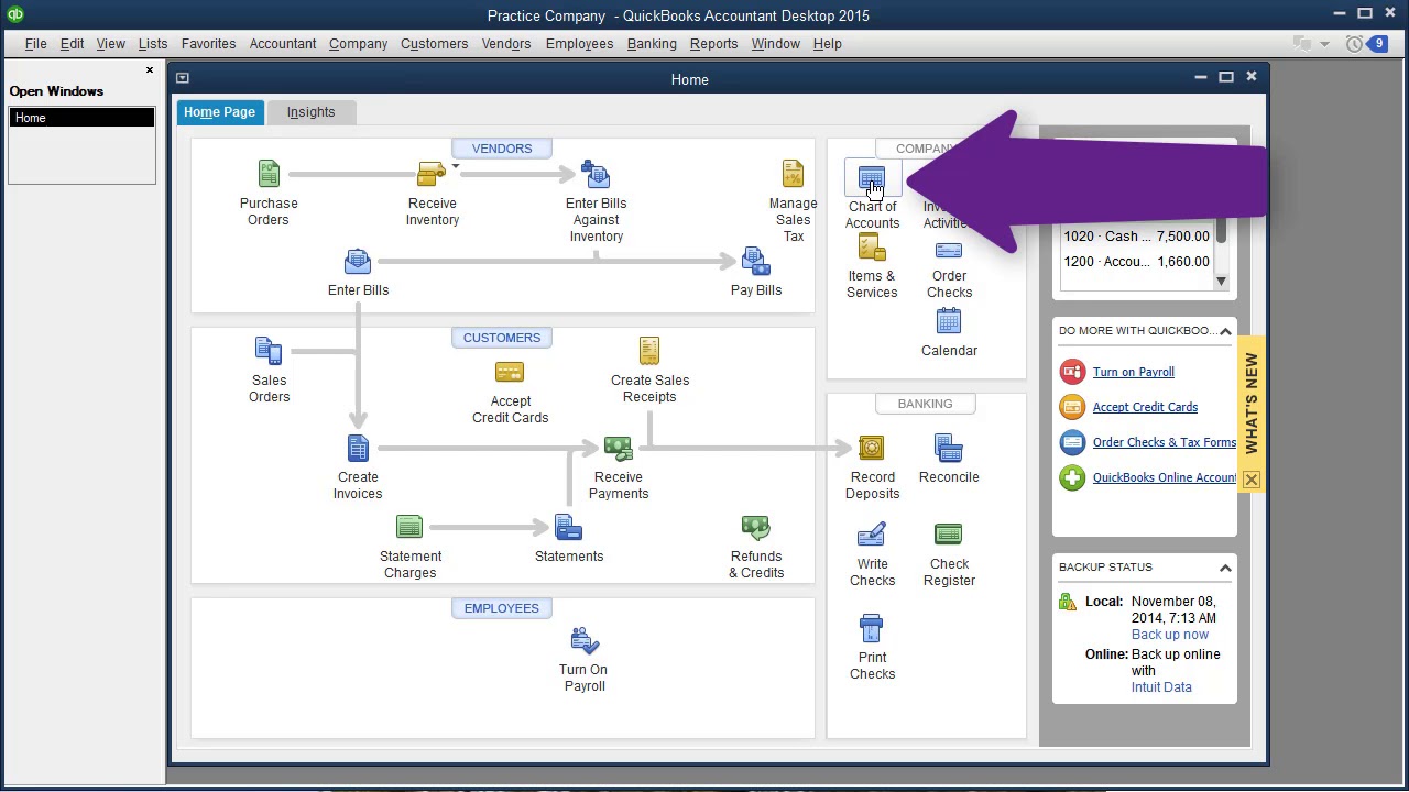 How to Find the Chart of Accounts in QuickBooks & Change an Account ...