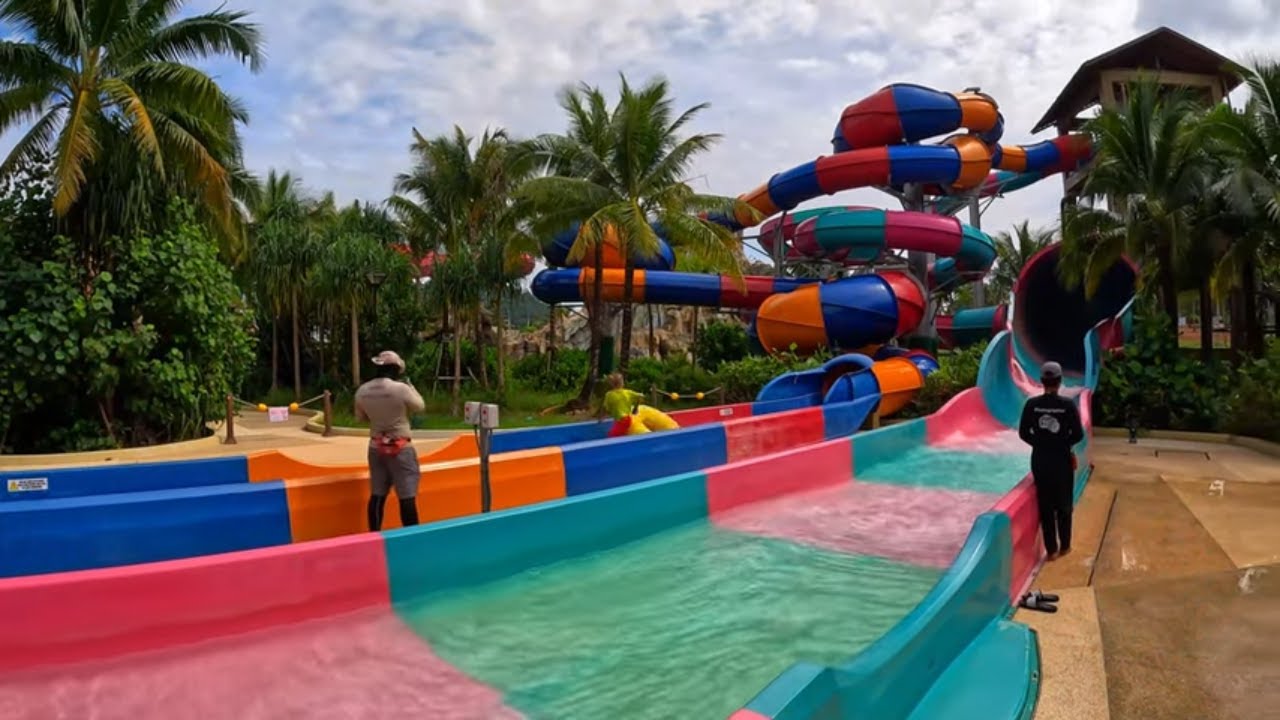 Curving Caverns Water Slide at Andamanda Phuket - YouTube