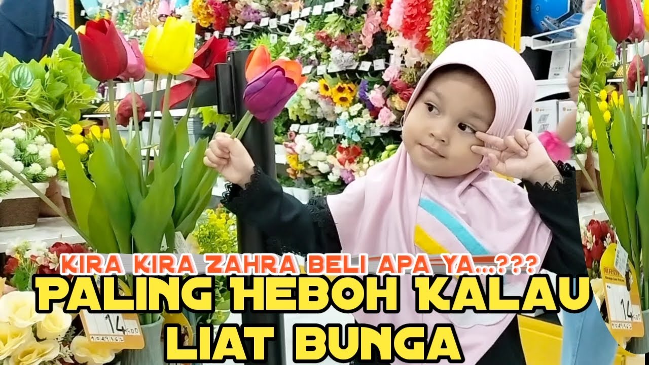 ZAHRA HEBOH LIAT BUNGA‼️ , Anak Lucu Pakai Hijab|| BELANJA DI MR.DIY ...