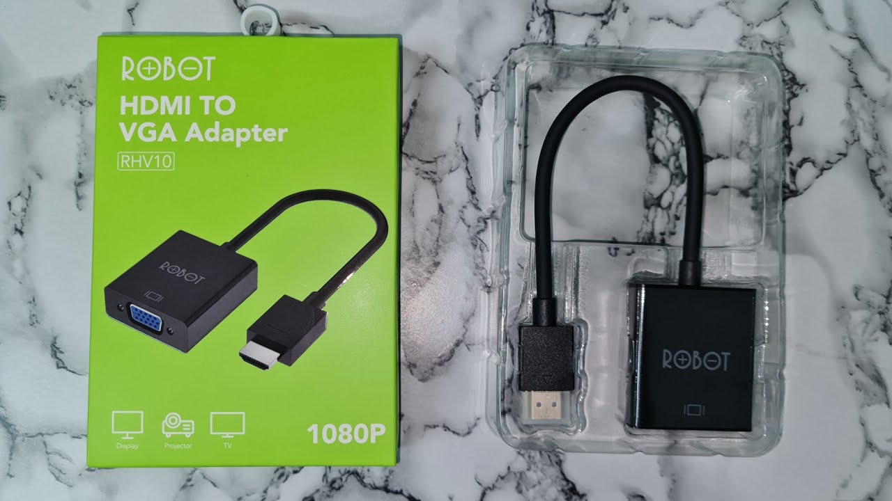 ROBOT HDMI to VGA Adapter RHV10 Unboxing - YouTube