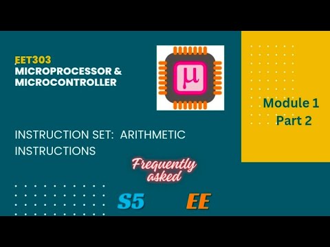 8085 Instruction set Malayalam / arithmetic instructions ( frequently asked) Module 1 EET303 ...