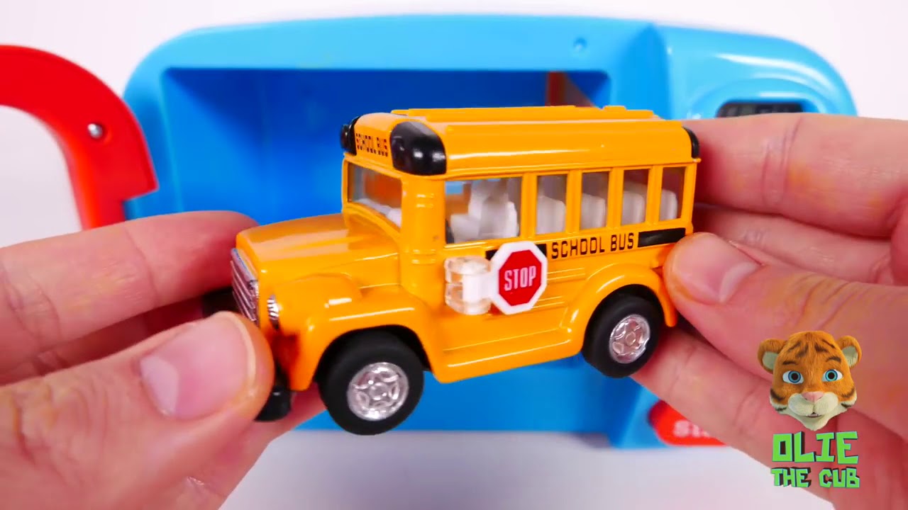 Learn Colors with Microwave Vehicles for Kids and Olie The Cub - YouTube