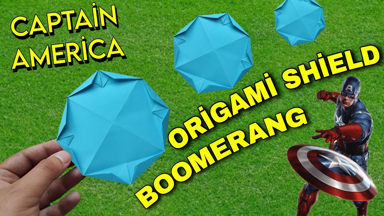 ORİGAMİ CAPTAİN AMERİCA SHİELD | How to make a Paper Boomerang Shield ...