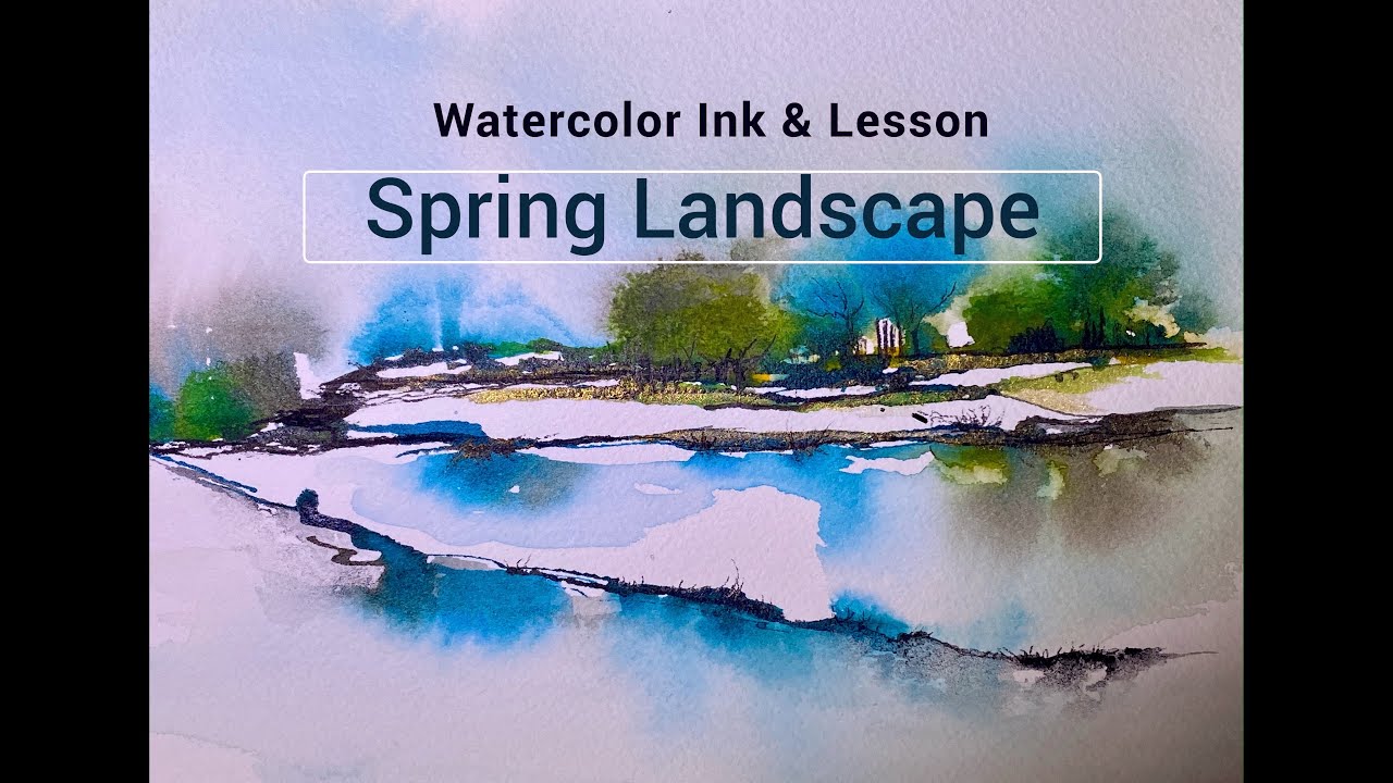 Abstract Watercolors & Acrylic Inks Landscape | Cindy's Art Lesson ...