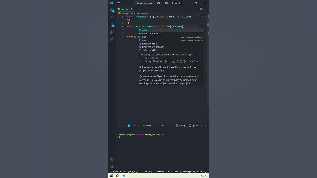 জাভাস্ক্রিপ্টে Object.entries() সহজেই শিখুন #ABCCOMPUTER #JavaScript # ...