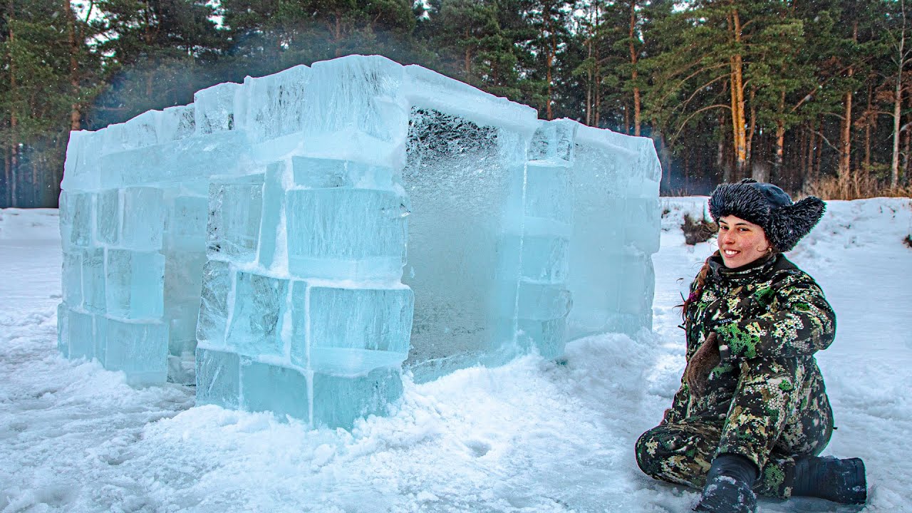 Building An ICE FORT with PANORAMIC windows! It doesn't make sense, but ...