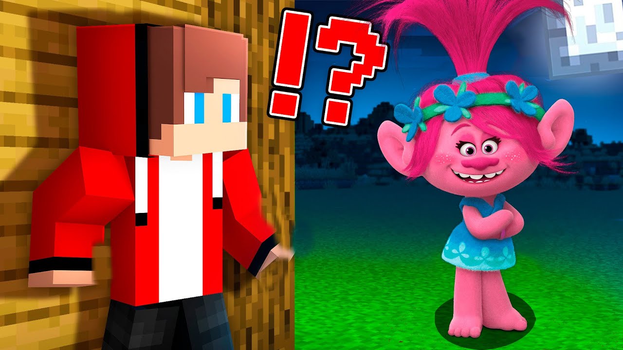 Why Jj and Mikey attacked by Trolls Queen Poppy in Minecraft at 3:00 AM ...