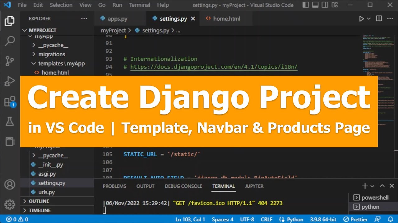 How To Create A Django Project In Visual Studio Code Template Navbar How To Create A Django Project In Visual Studio Code Template Navbar