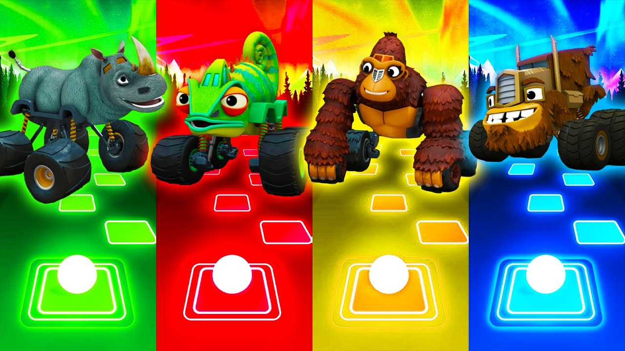 BLAZE AND THE MONSTERS MACHINES ANIMALS TEAM [139] | Tiles Hop EDM Rush ...