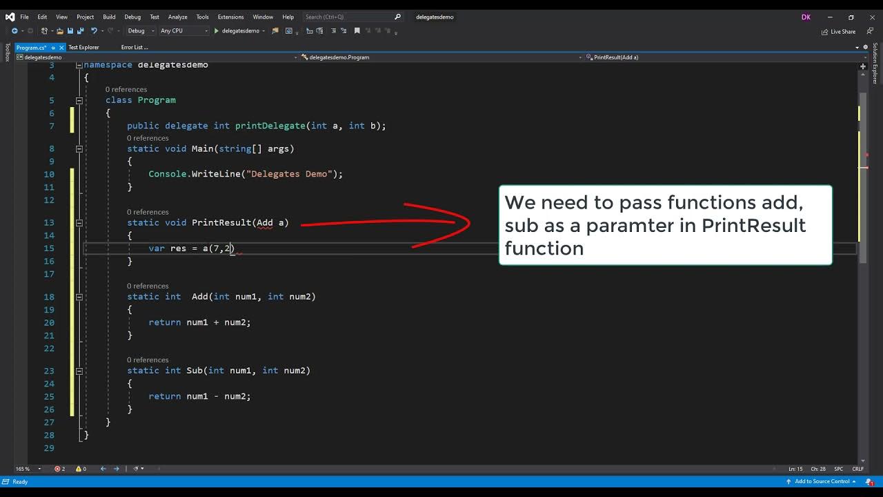 Delegates in C-Sharp - in simple words - YouTube