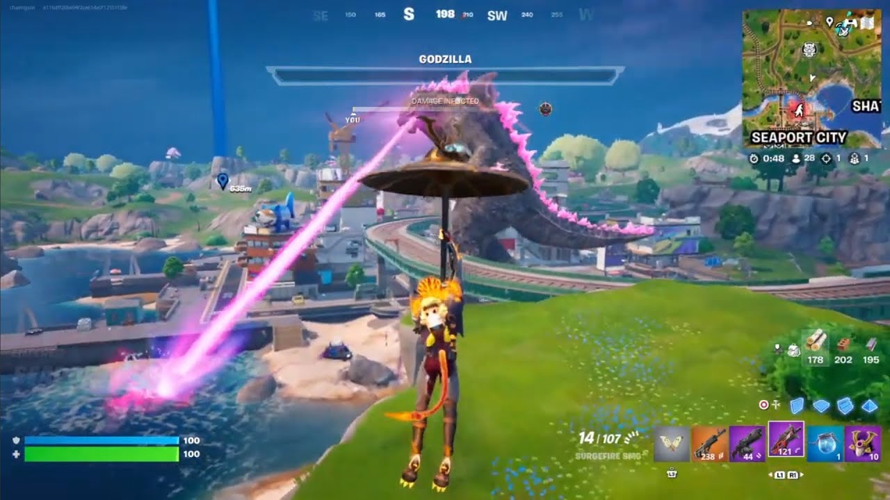 I GOT THE GODZILLA MEDALLION ! #fortnite #chapter6 #godzilla #solo # ...