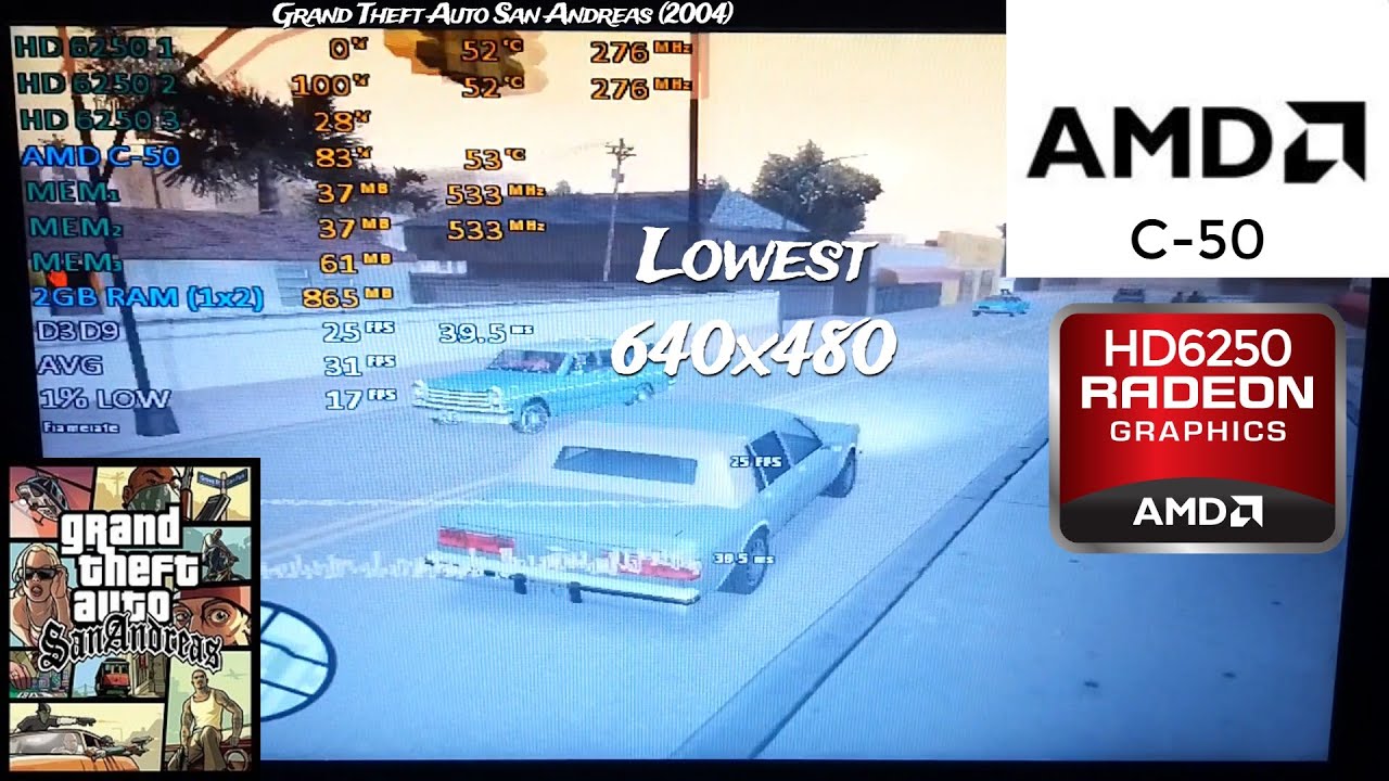 Grand Theft Auto San Andreas : Radeon HD 6250 + AMD C-50 + 2GB RAM ...