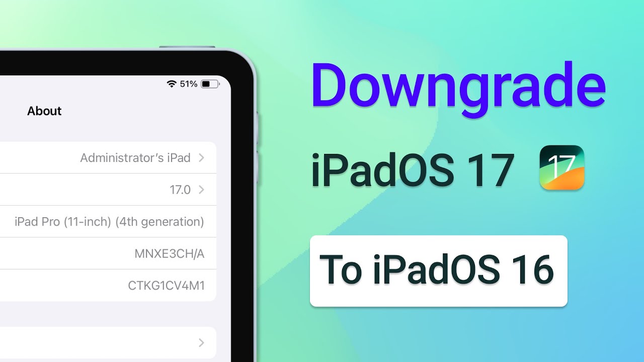 How to Downgrade iPadOS 17 to iPadOS 16 Without Data Loss & iTunes-2024 ...