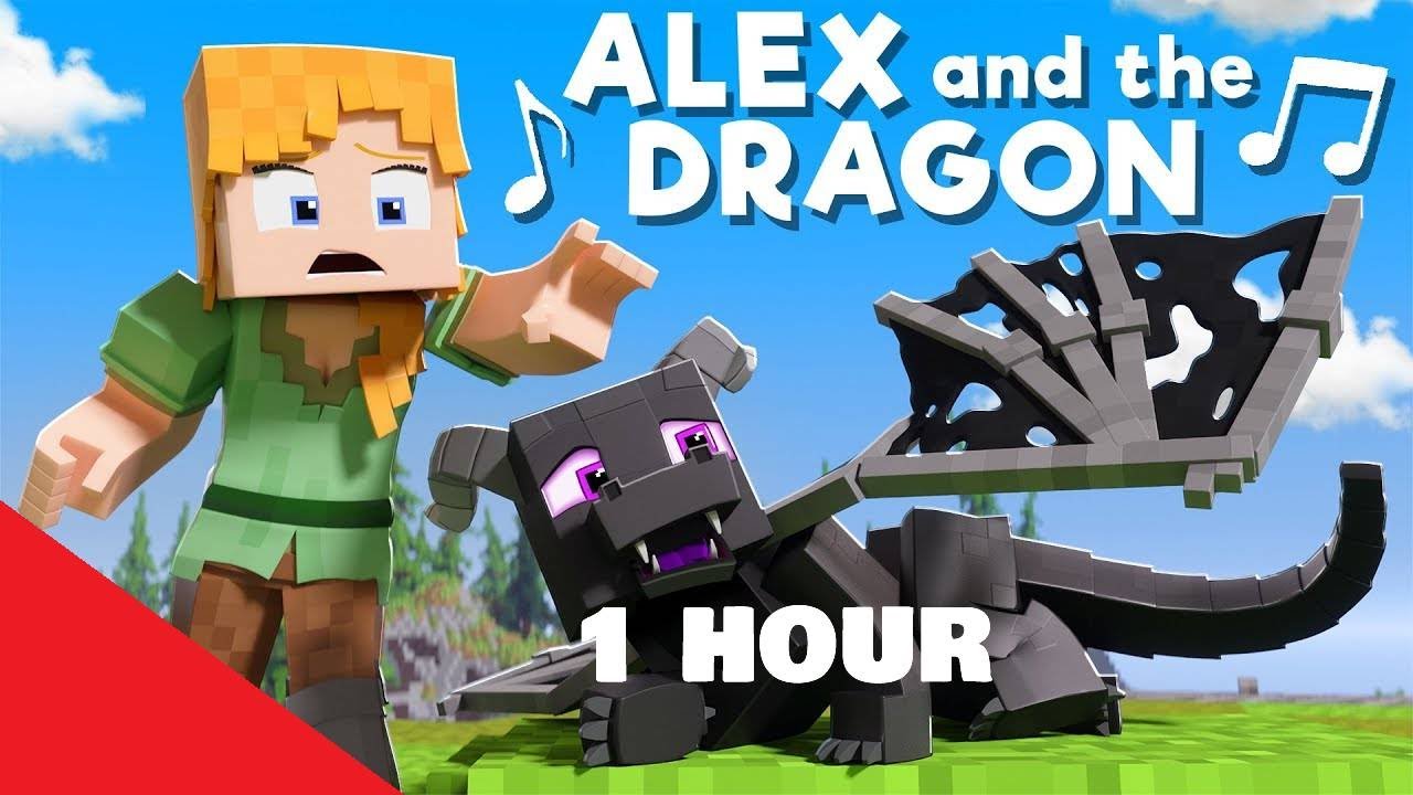 [1 HOUR] “Alex and the Dragon” Minecraft Animation Music Video (Fly ...