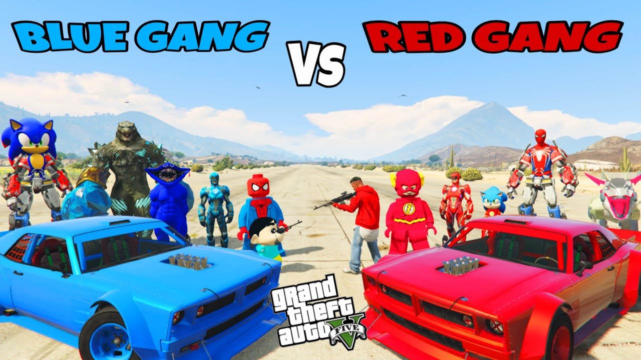 Franklin Red Gang Vs Shinchan Blue Gang in GTA 5 ! JSS GAMER - YouTube