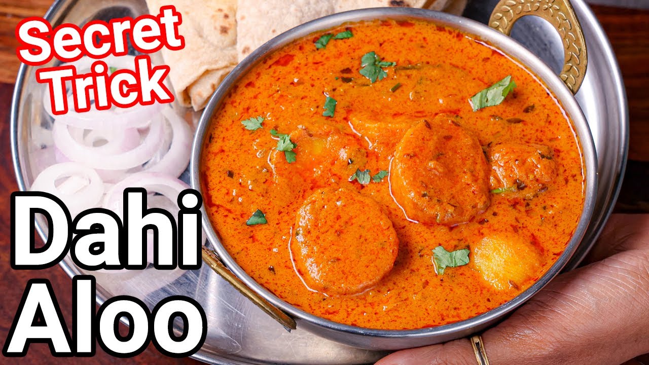 Dahi Aloo Ki Sabji - Shaadi Waali - New Trick | Masaledar Aloo Dahi ...