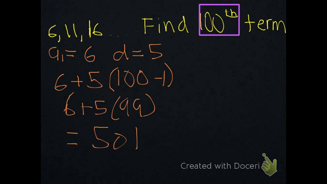 Arithmetic Sequence P3 Finding The Indicated Term YouTube Arithmetic Sequence P3 Finding The Indicated Term YouTube