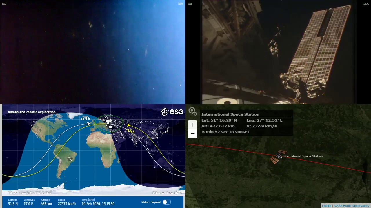 Evening Europe - International Space Station NASA Live View With Map ...