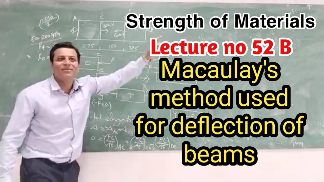 L 52 B- Macaulay's method used for deflection of beams - YouTube