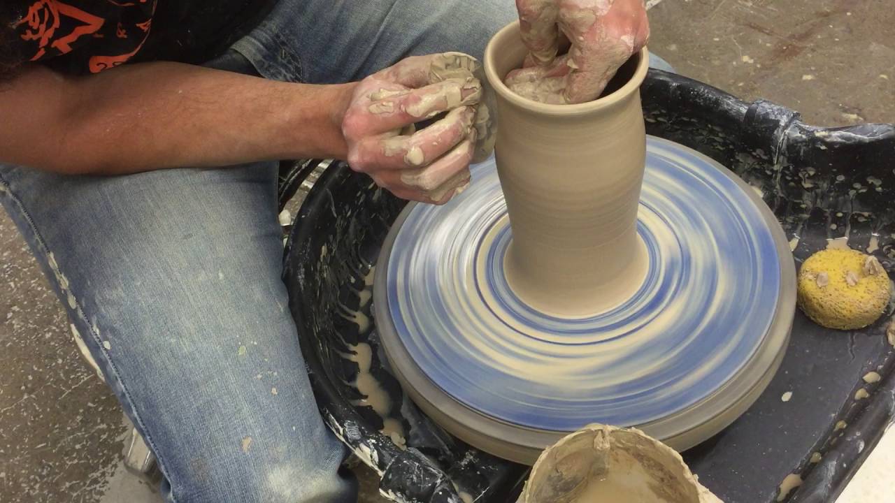How to make a pitcher on the pottery wheel - YouTube